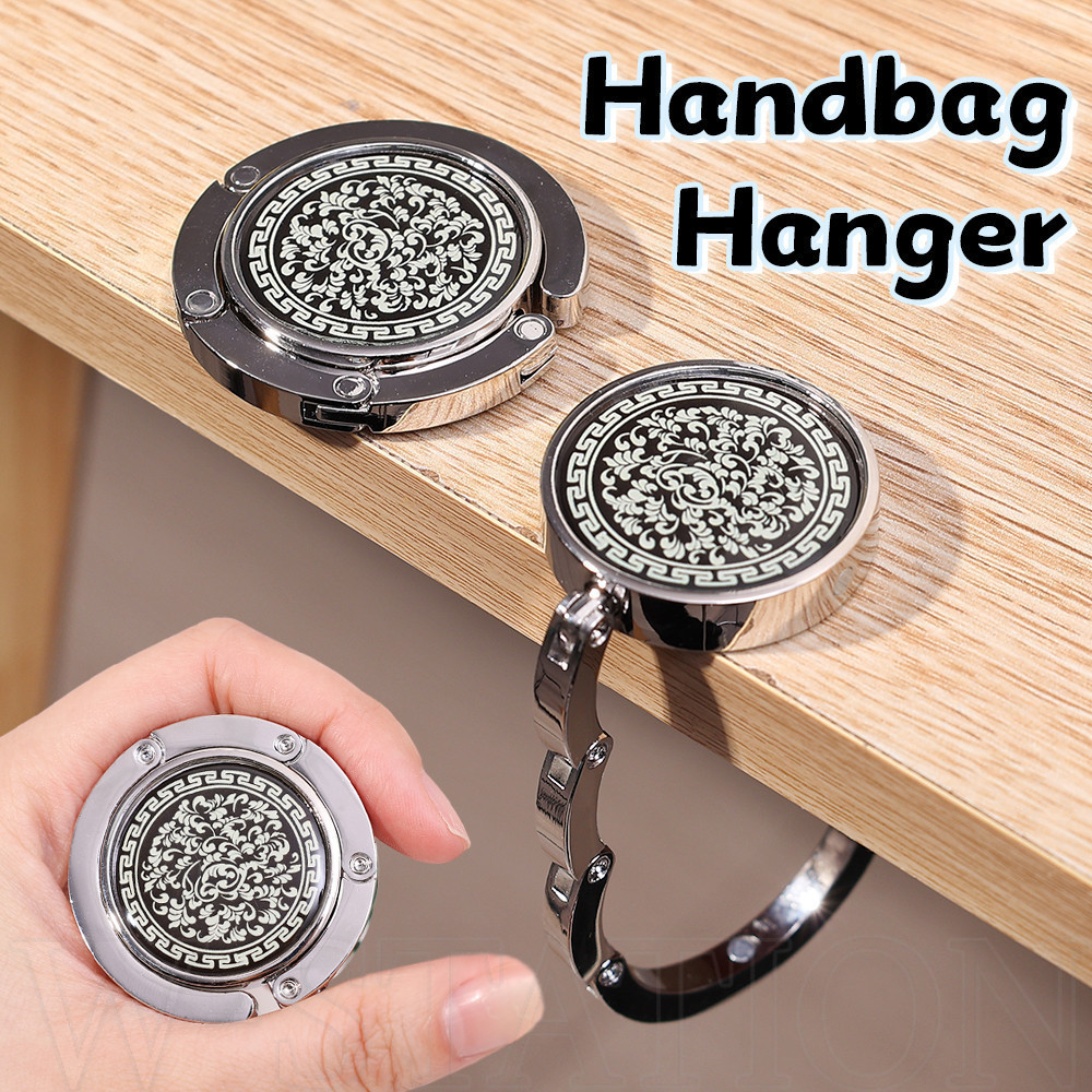 Vintage Black White Flower Folding Bag Hanger - Travel Key Handbag ...