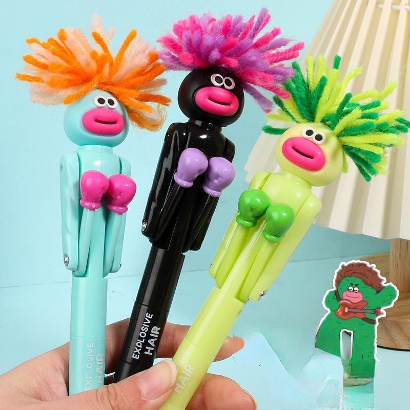Creative Decompression Pen Explosive Hair Man Boxing Pen Student ...