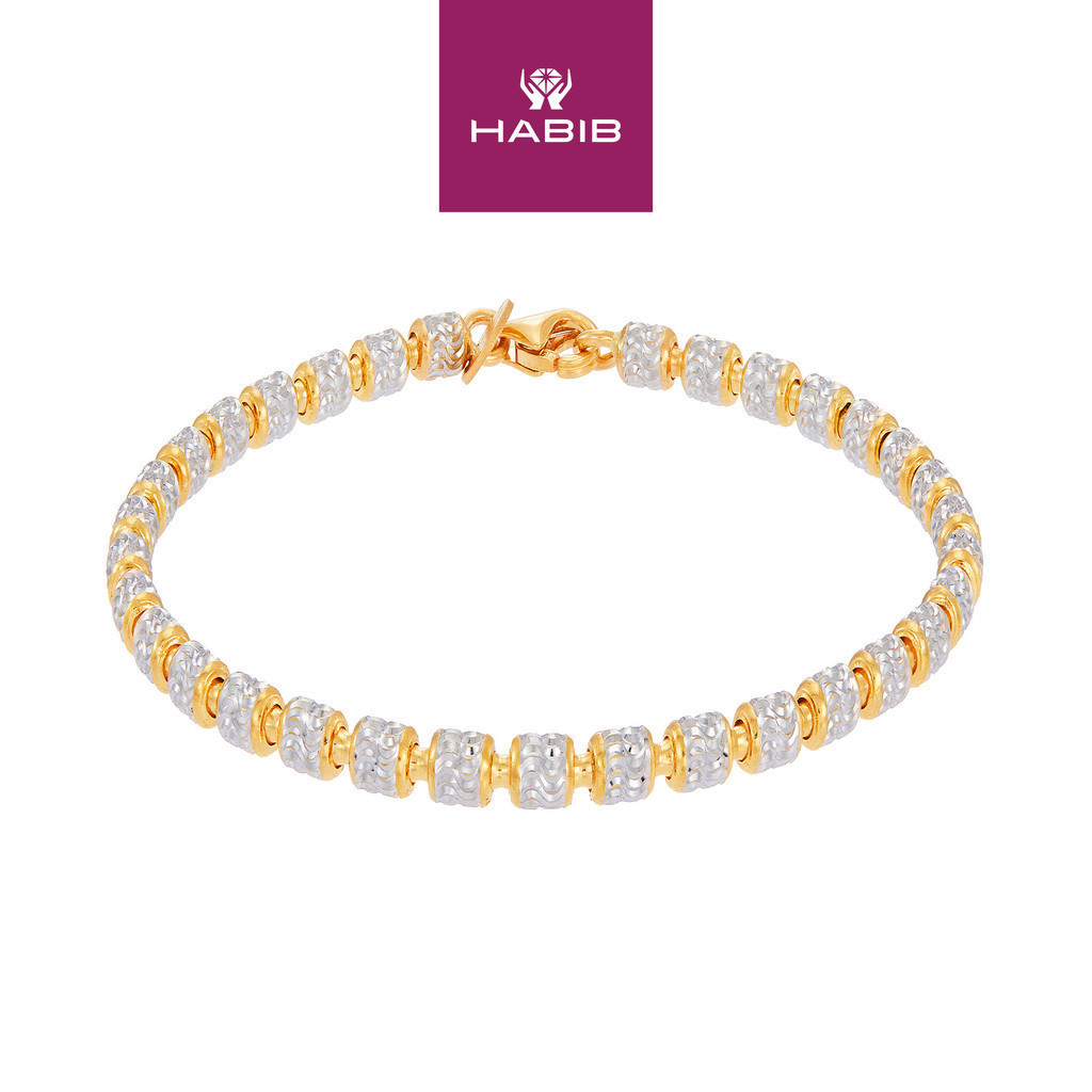 HABIB Oro Italia 916 Yellow and White Gold Bracelet GW49570124(3YW)-BI ...
