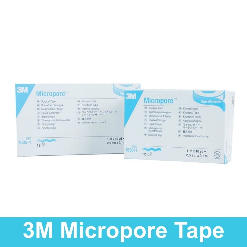 3M Micropore Surgical Tape 医用 胶带 1 Box 1”x12 Rolls (No Dispenser / With ...
