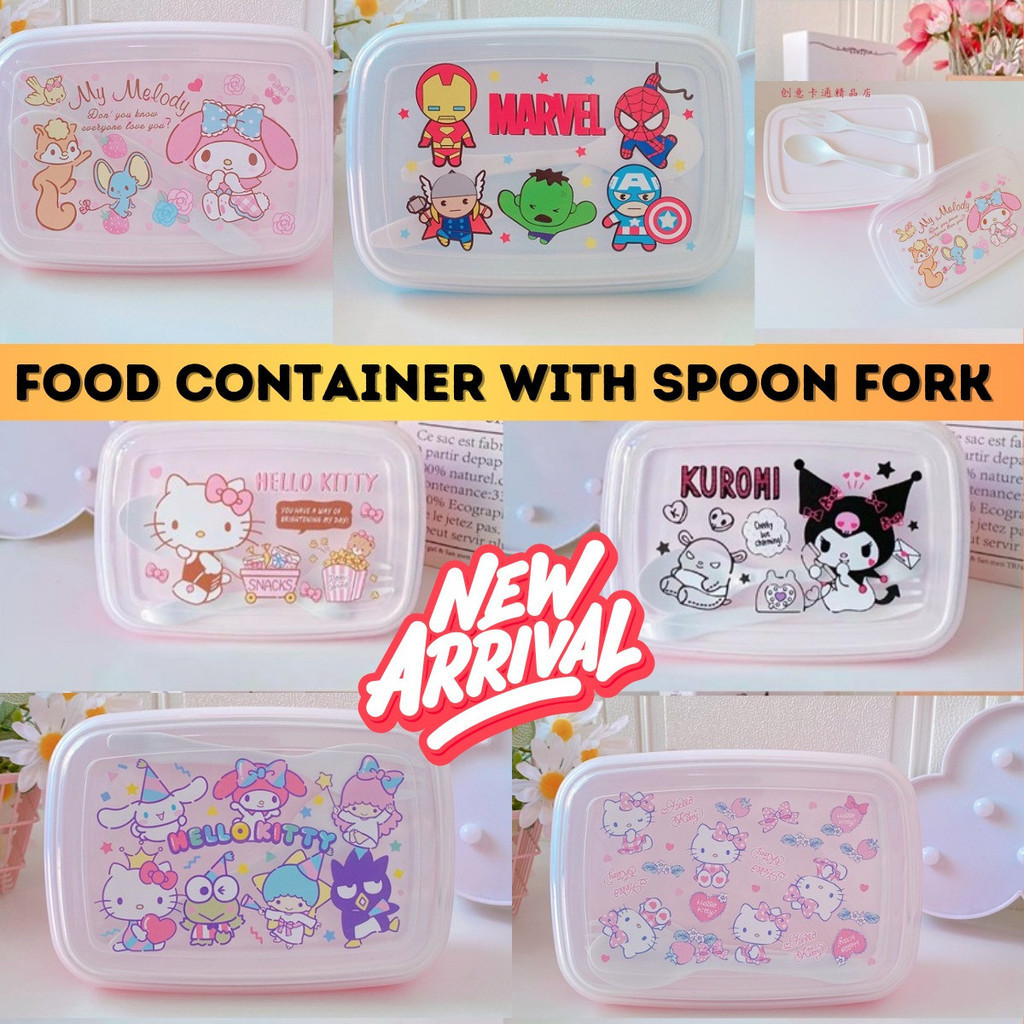 Cartoon Sanrio Kuromi Hello Kitty Melody cinnamoroll Bento Lunch Box ...