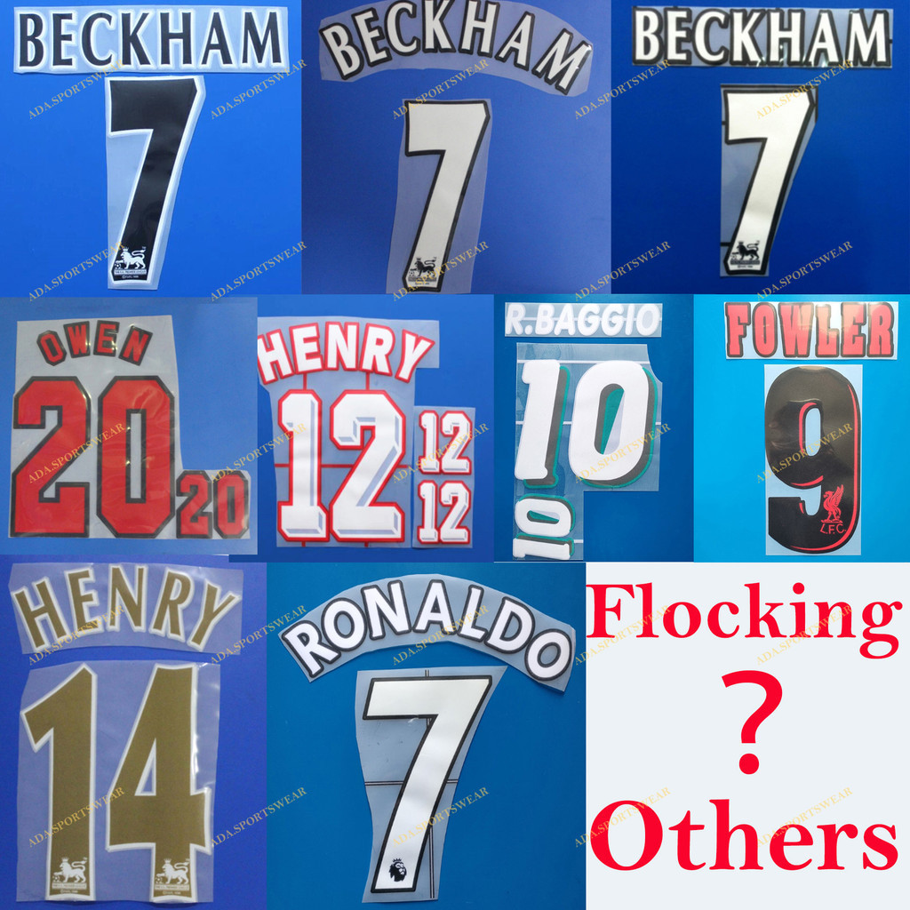 【Flocking Nameset】1997-98-99-00 Retro Football adult Flocking Nameset ...