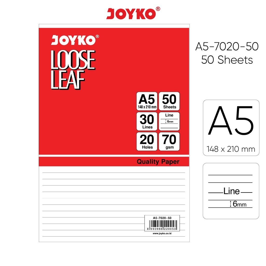 Loose Leaf Joyko A5 (Plain / Line / Square / Dot / Color) | Shopee Malaysia