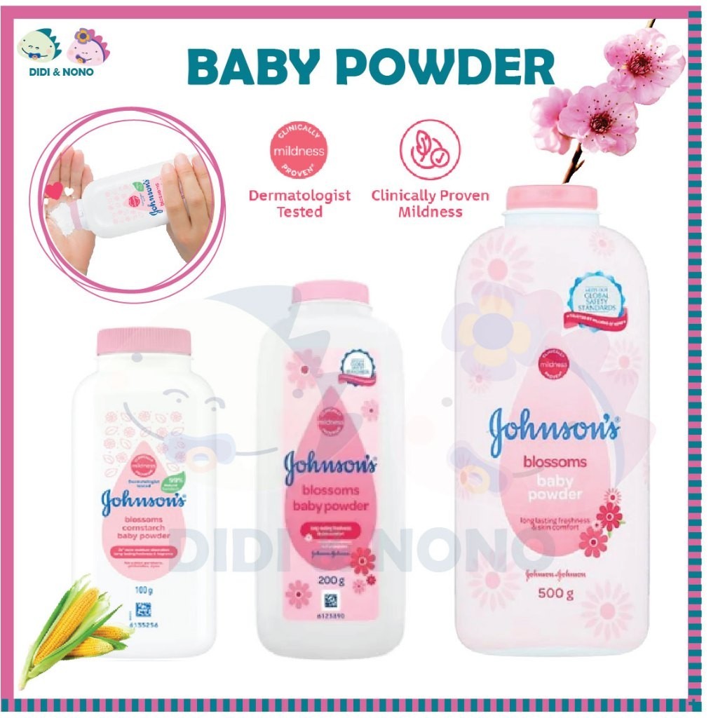 Johnson's Baby Blossoms powder 200g or 500g Cornstarch Powder Bedak ...