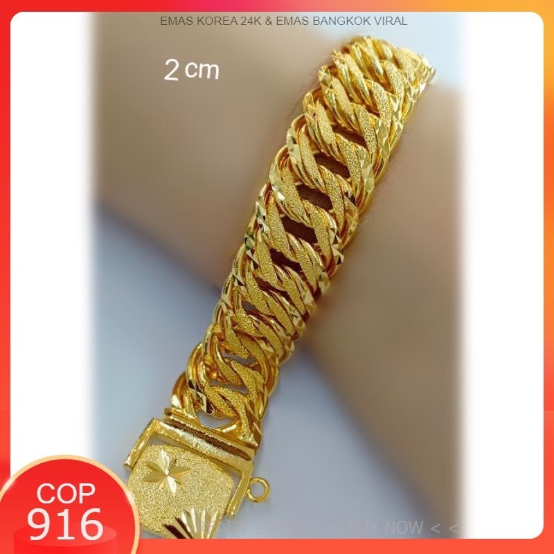 🔥Emas Bangkok💯Gelang Tangan Lipan Kait (SAJAT) 💯persis mcam emas ori ...