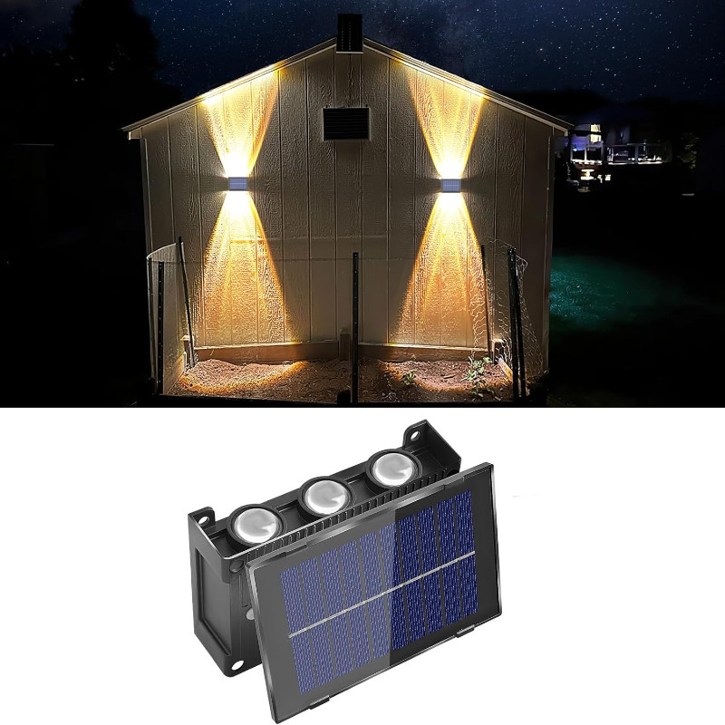 BUYTICO Solar Lampu Dinding Outdoor Waterproof Wall Lamp RGB Garden ...