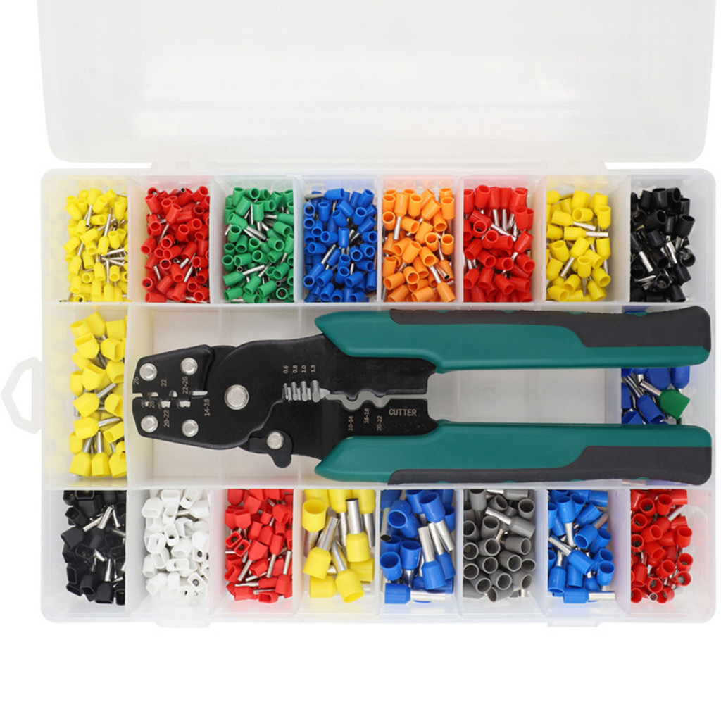 Crimper Tool Kit Crimp Ferrule Including 18 Types 960Pcs Insulated Wire ...