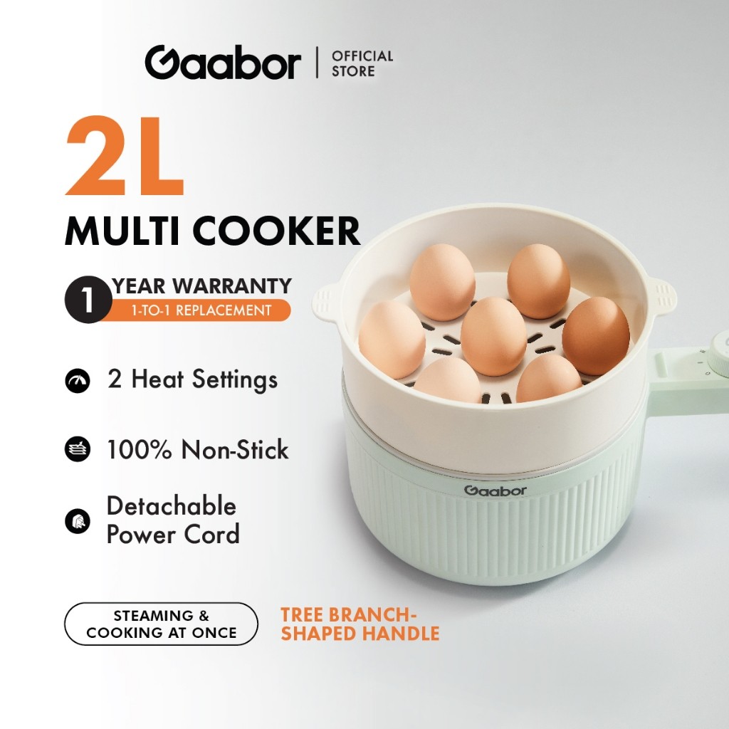 Gaabor LiteLiving 2L Multifunctional Cooker Electric Skillet Hot Pot ...