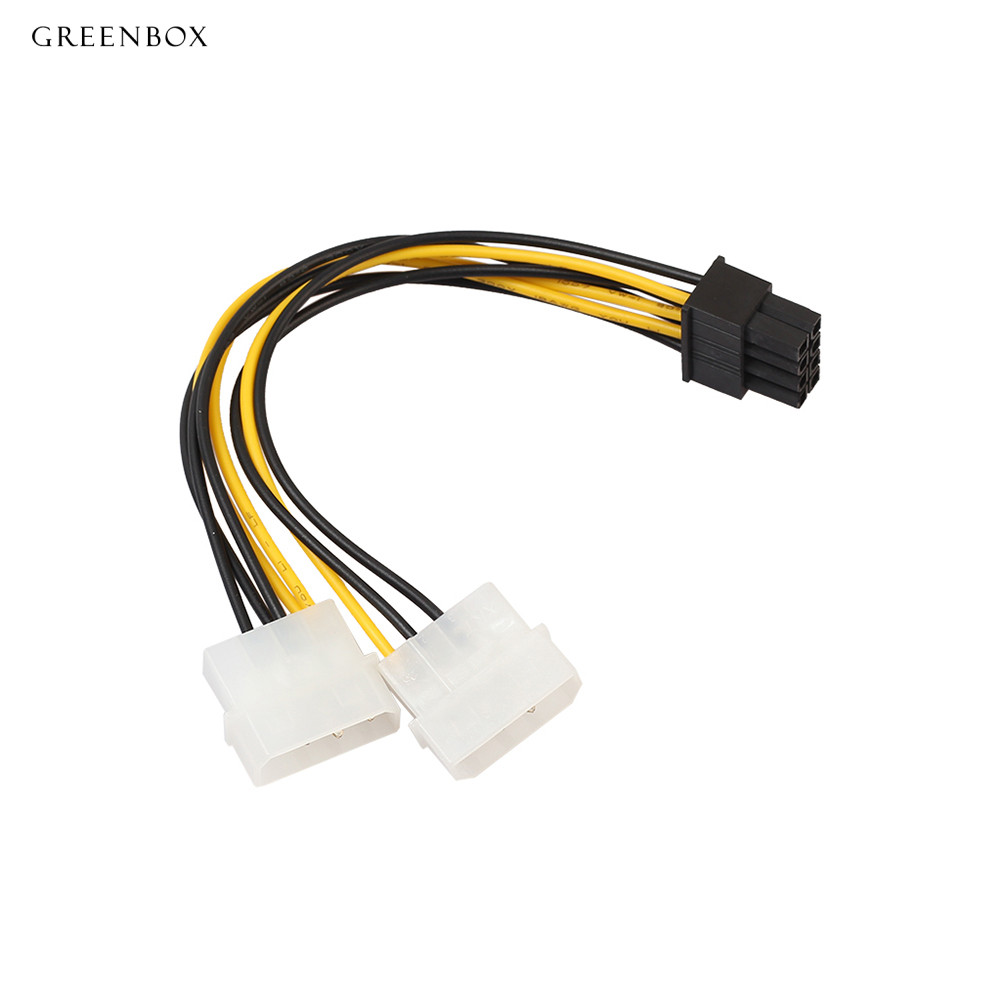 GRE- 18cm 8 Pin(6+2) PCIE to Dual Molex Connector Graphics Card Power ...