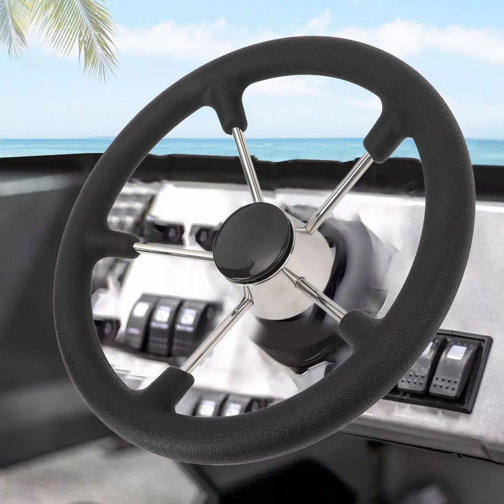 [tiehome] Boat Steering Wheel 5 Spoke Stainless Steel Marine Steering ...