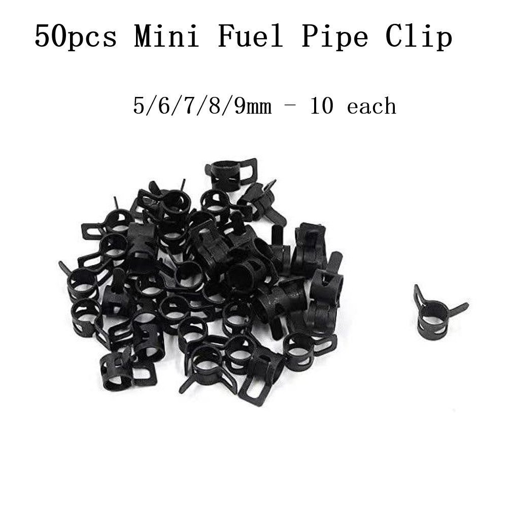 [GRKN] 50PCS Black Spring Hose Clips/Clamps Fuel Air Gas Water Pipe ...
