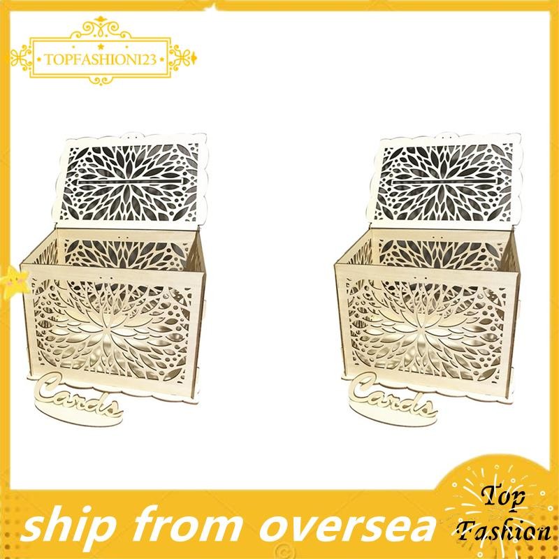 [TopFashion] 2X Diy Rustic Hollow Wooden Knot Wedding Gift Card Box ...