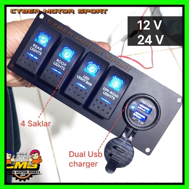 TOMBOL Dashboard interior panel switch plus Usb universal car charger ...