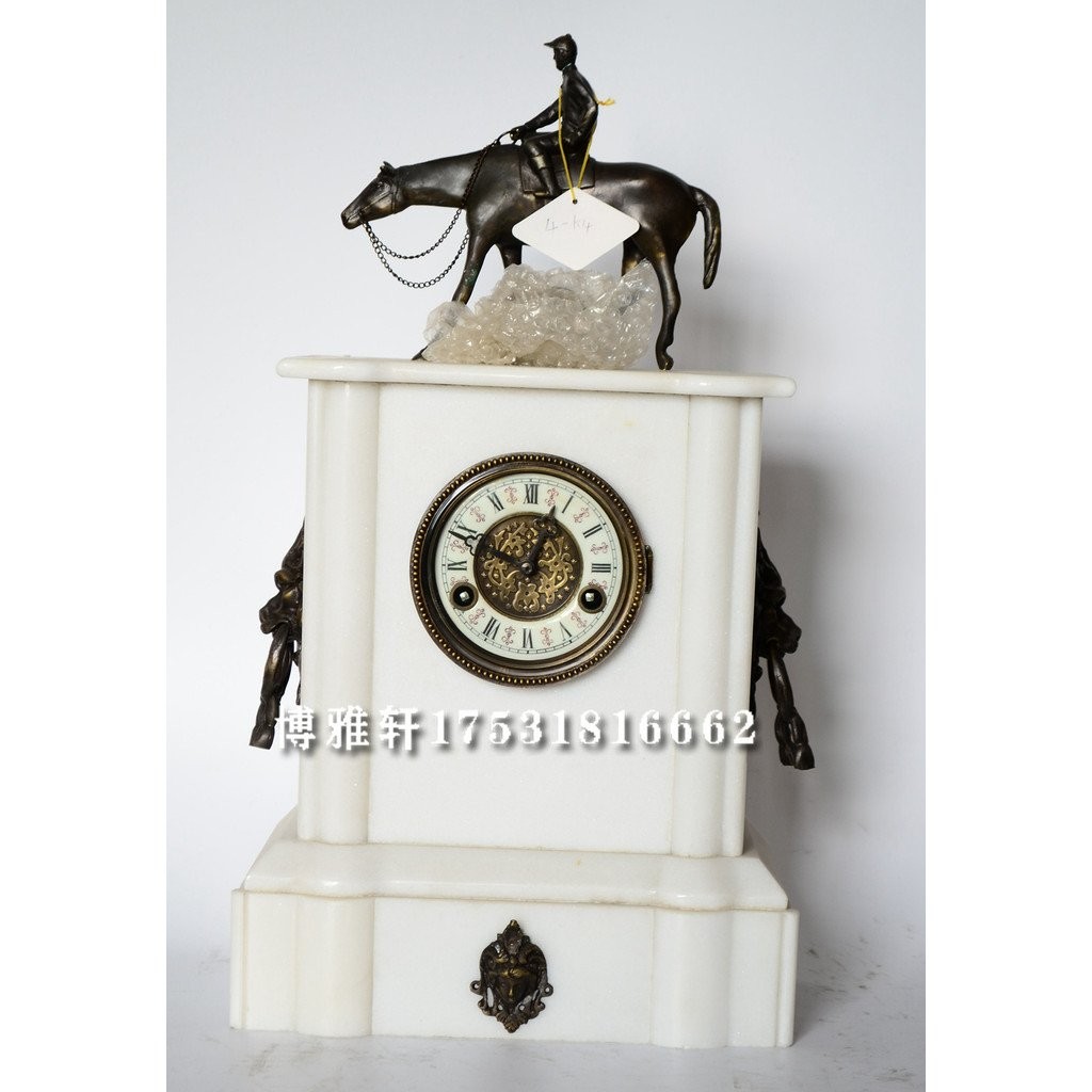 Knight Classical Mechanical Timekeeping Table Clock Natural Marble ...