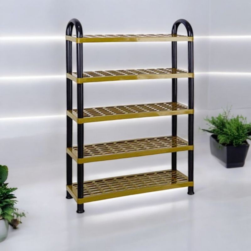 5 Tier Rectangular Shoe Rack / Minimalist 5 Tier Straight Sandal Rack ...