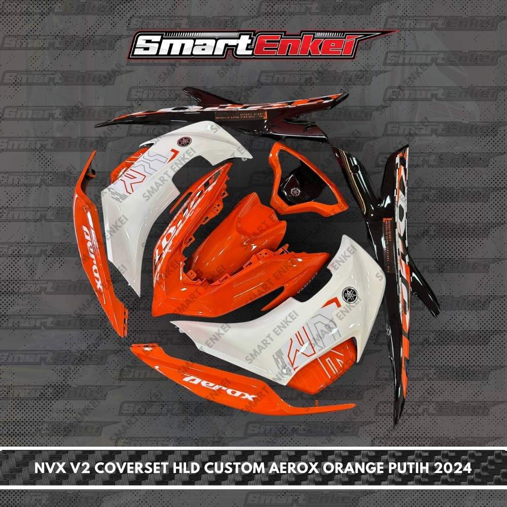 HLD-NVX V2 COVERSET AEROX ORANGE PUTIH 2024 CUSTOM HLD | Shopee Malaysia