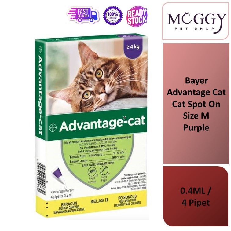 Bayer Advantage Cat Spot On M - ( Box - Purple ) | Shopee Malaysia