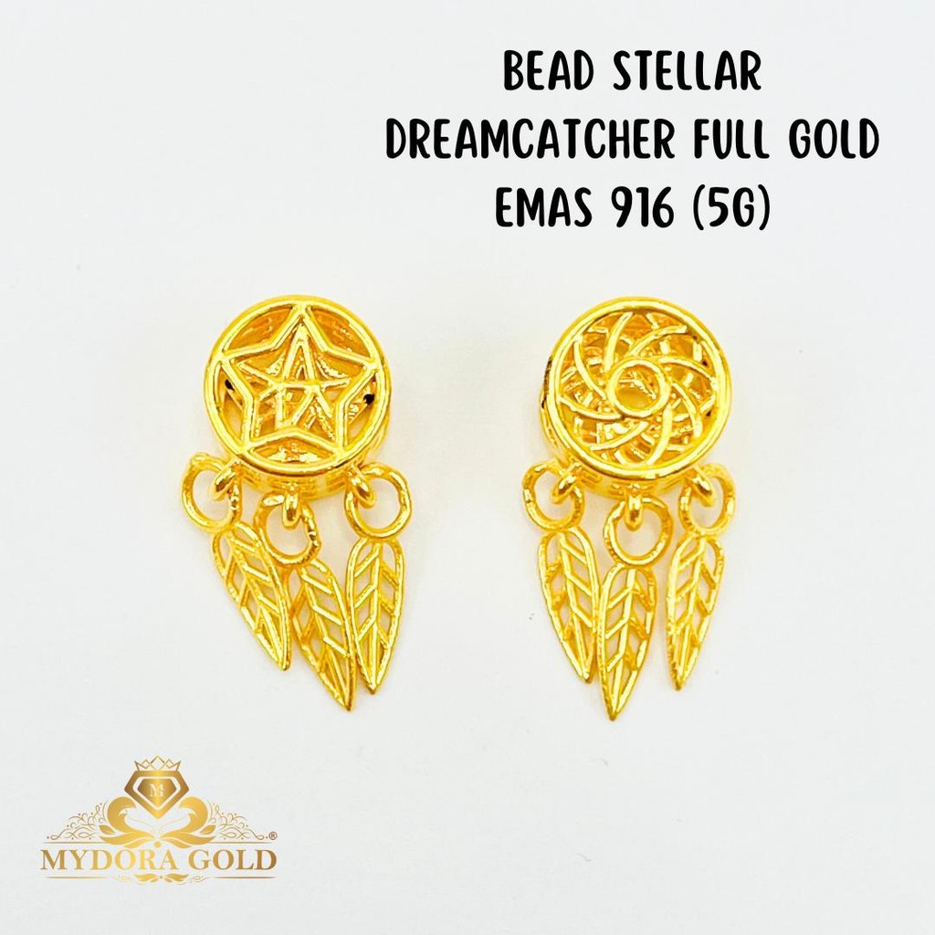 MYDORA Bead Stellar Dreamcatcher Full Gold (5G) l EMAS 916/22K | Shopee ...