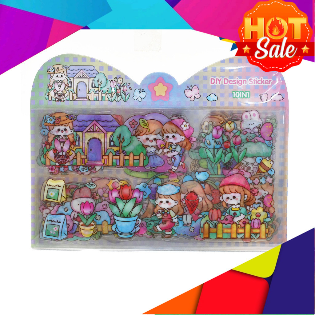 (10sheets/pack) Sticker Kartun Comel Cute Cartoon Sticker (16cm x 9cm ...