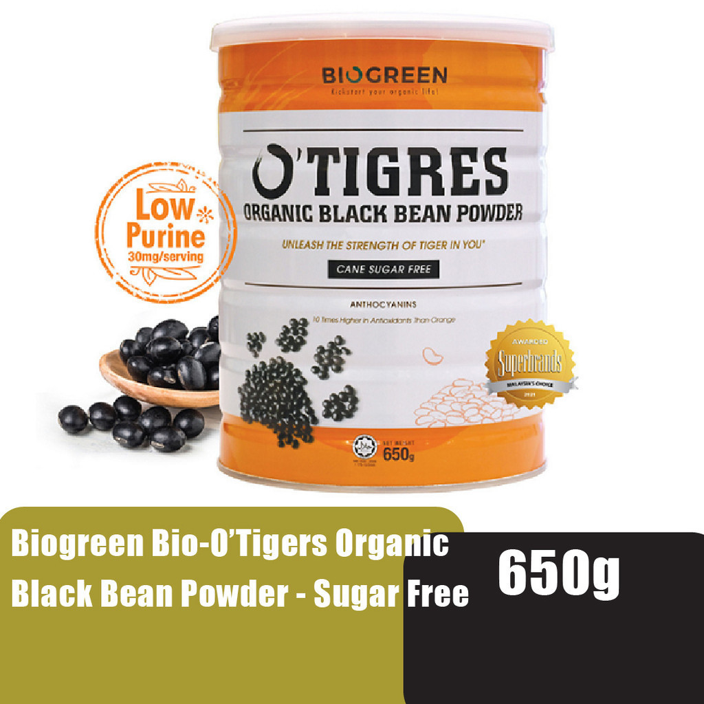 BIOGREEN O’Tigres Organic Black Bean Powder 650g – Black Soya Bean ...