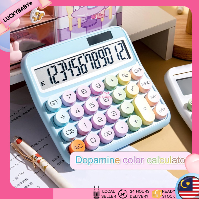 LOCAL!! Dopamine 12 Digits Solar Calculator Dual Power Large Display ...
