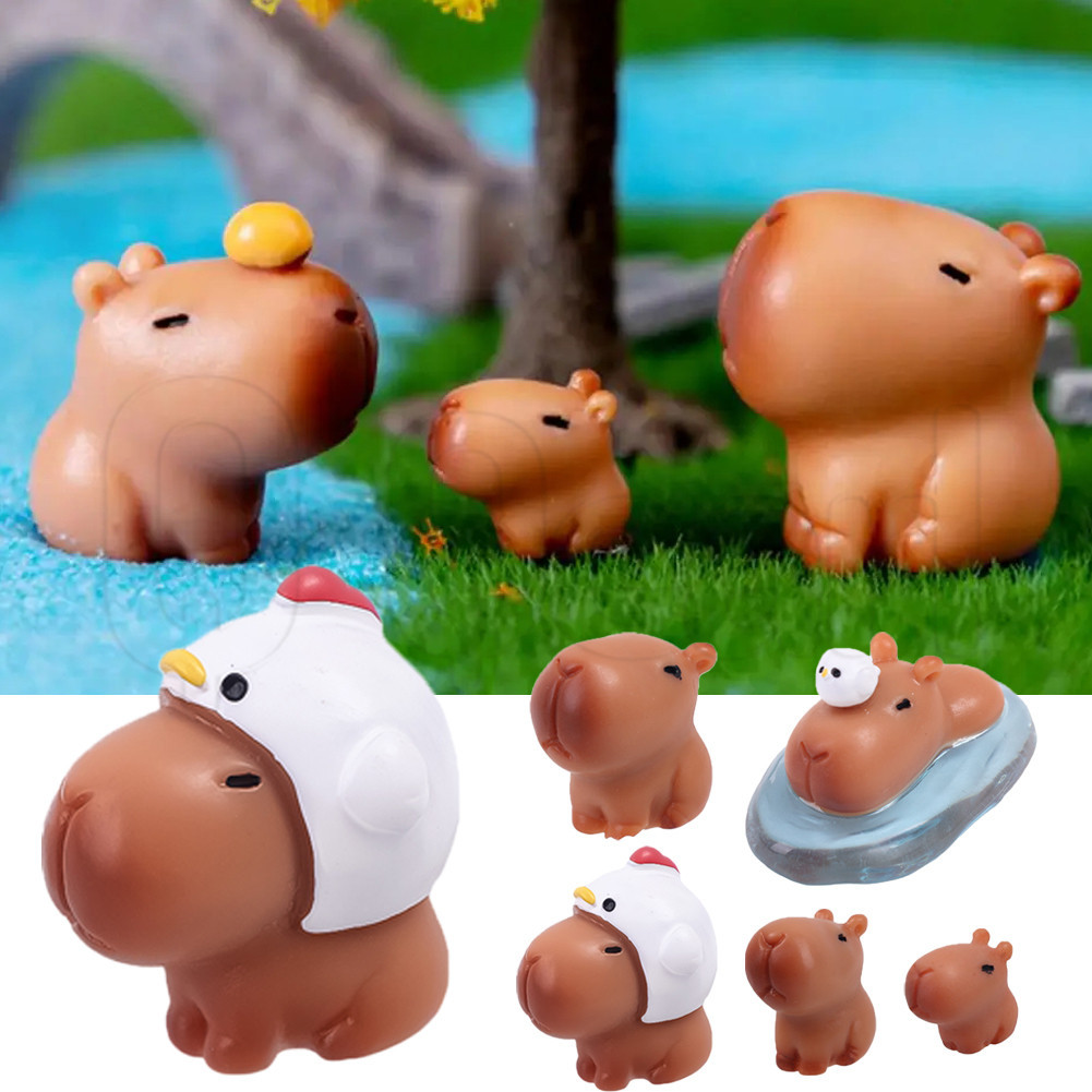 Mini Capybara Resin Figurines Ornament - DIY Microlandscape Garden ...