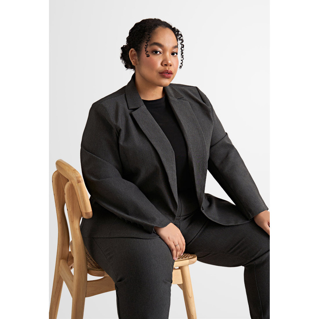 Brenda SMART Classic Formal Work Blazer - Grey | Shopee Malaysia