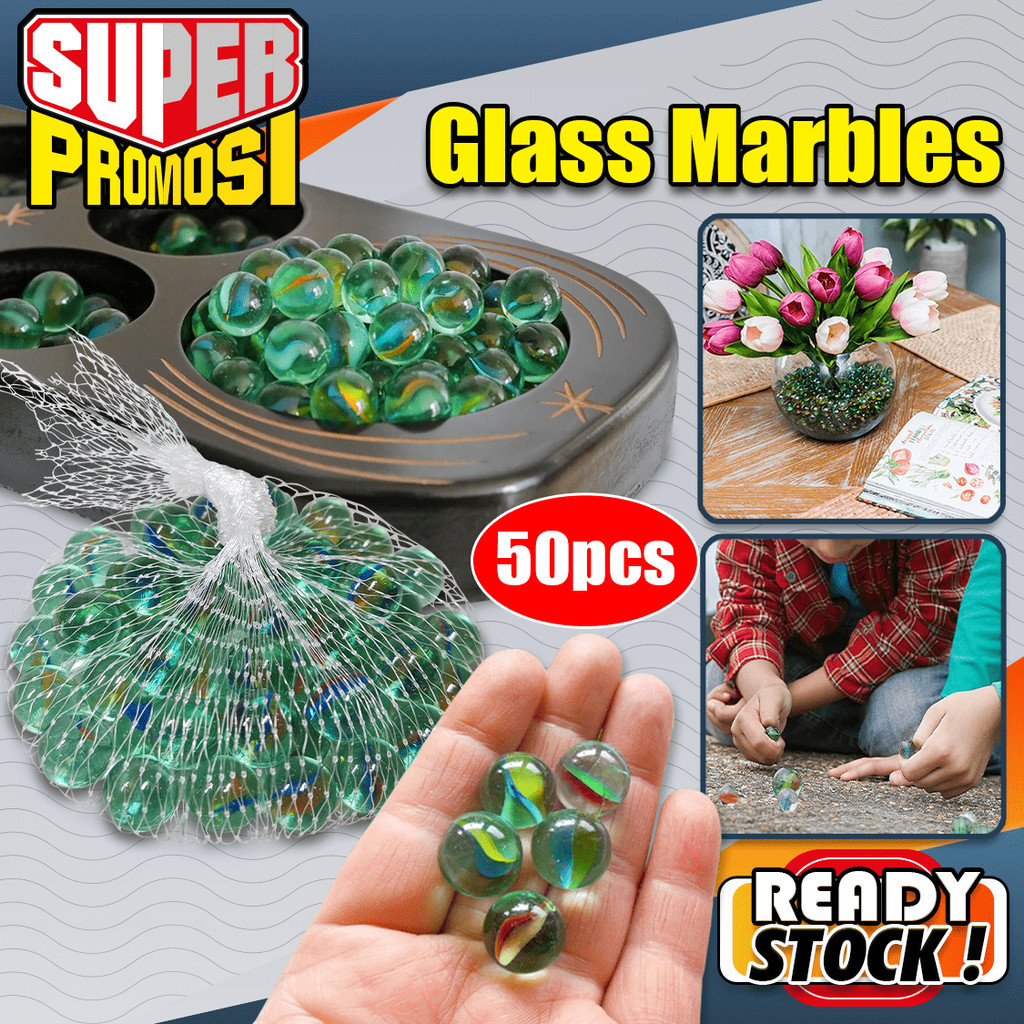 Guli Congkak 50pcs Glass Marbles 15MM Traditional Congkak Bakuli/Guli ...