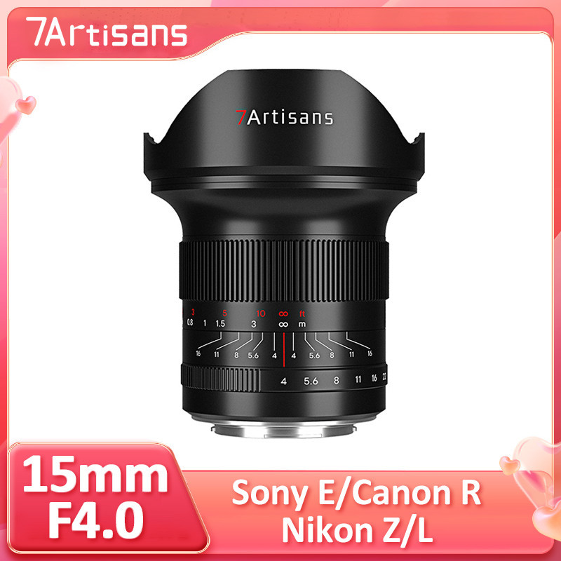 7artisans 15mm F4 Wide Angle Full Frame Lens for SONY E FE Nikon Z Canon RF EOS R Sima Panasonic ...