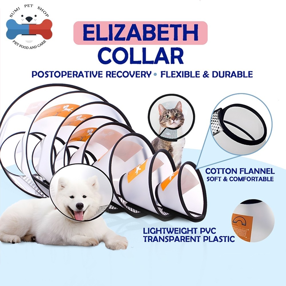 Pet Elizabeth Cone E-Collar Cat Dog Cone Adjustable Safety Head Cover ...