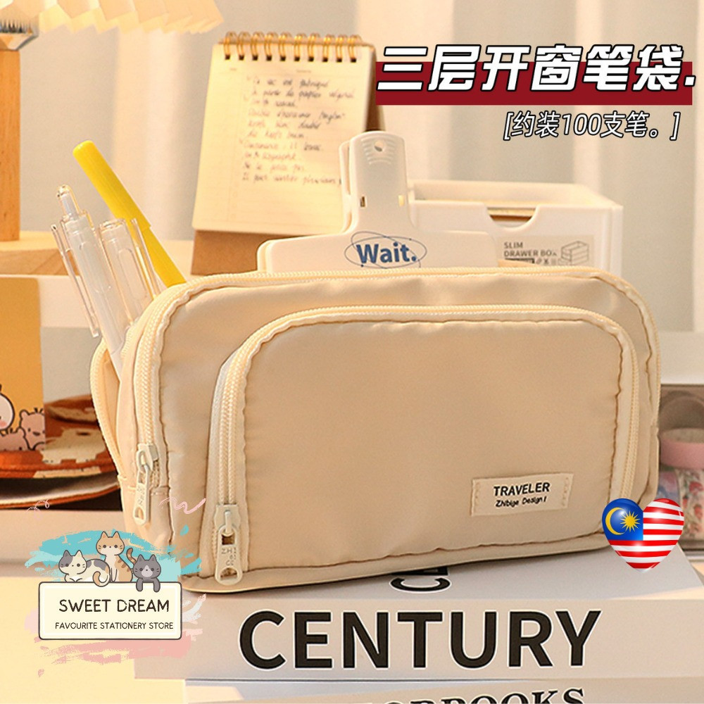 TRAVELER ZHIBIGE design Ins Large Capacity PencilBOX Waterproof Korean ...