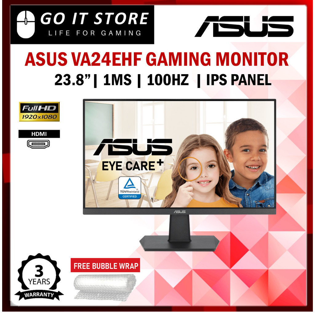 ASUS 23.8" VA24EHF IPS Full HD Frameless 100Hz Adaptive-Sync 1ms Eye ...
