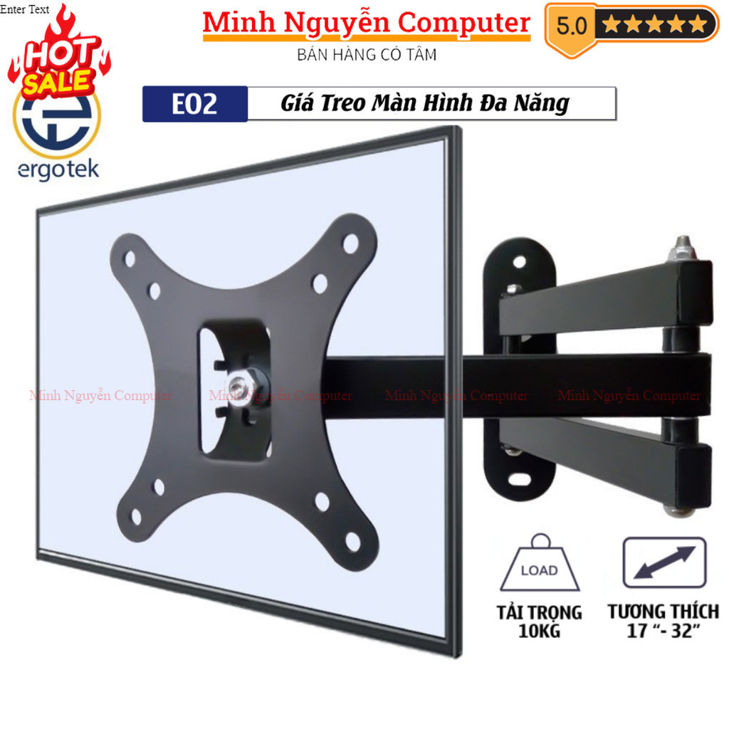 Ergotek E02 multi-function rotating computer monitor mount, 180 degree ...