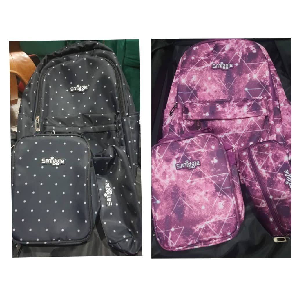 SMIGGLE BAG SET 3 IN 1 / SMIGGLE BACKPACK, LUNCH BAG & PENCIL CASE ...