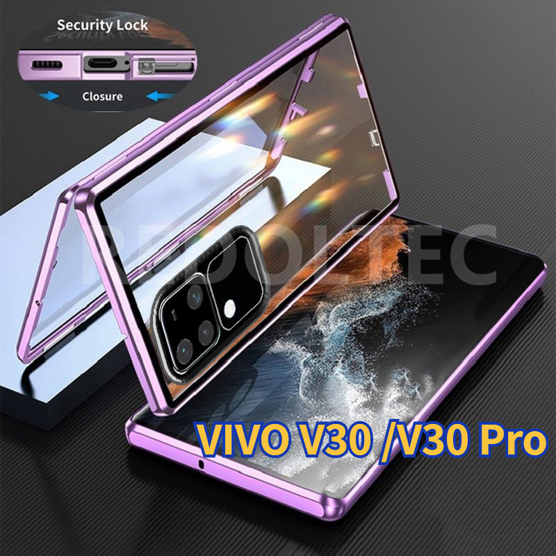 VIVO V30 5G / V30 Pro 5G 360 Full Protection Magnetic Metal Case Double Sided Front Back Glass ...