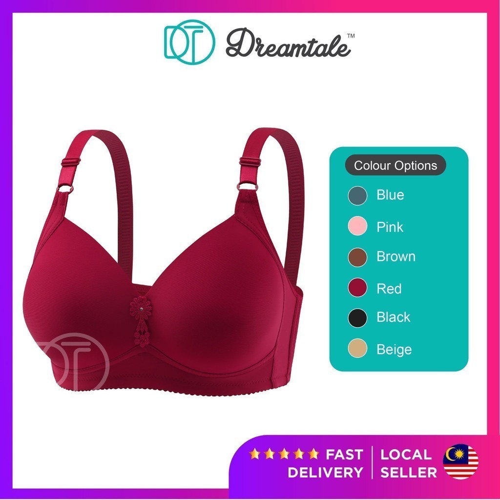 [Plus Size D Cup] Dreamtale Women Bra Wireless Push Up Bra D Cup Full ...