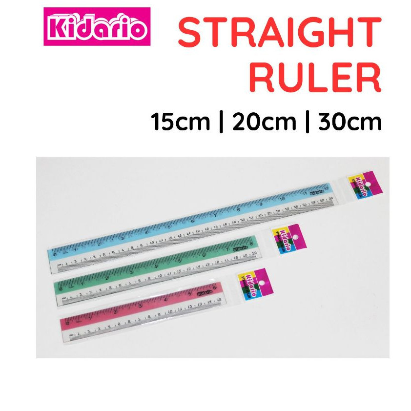KIDARIO PLASTIC COLOUR RULER | 15cm | 20cm | 30cm | STRAIGHT RULER | PEMBARIS PLASTIK | STUDENT ...