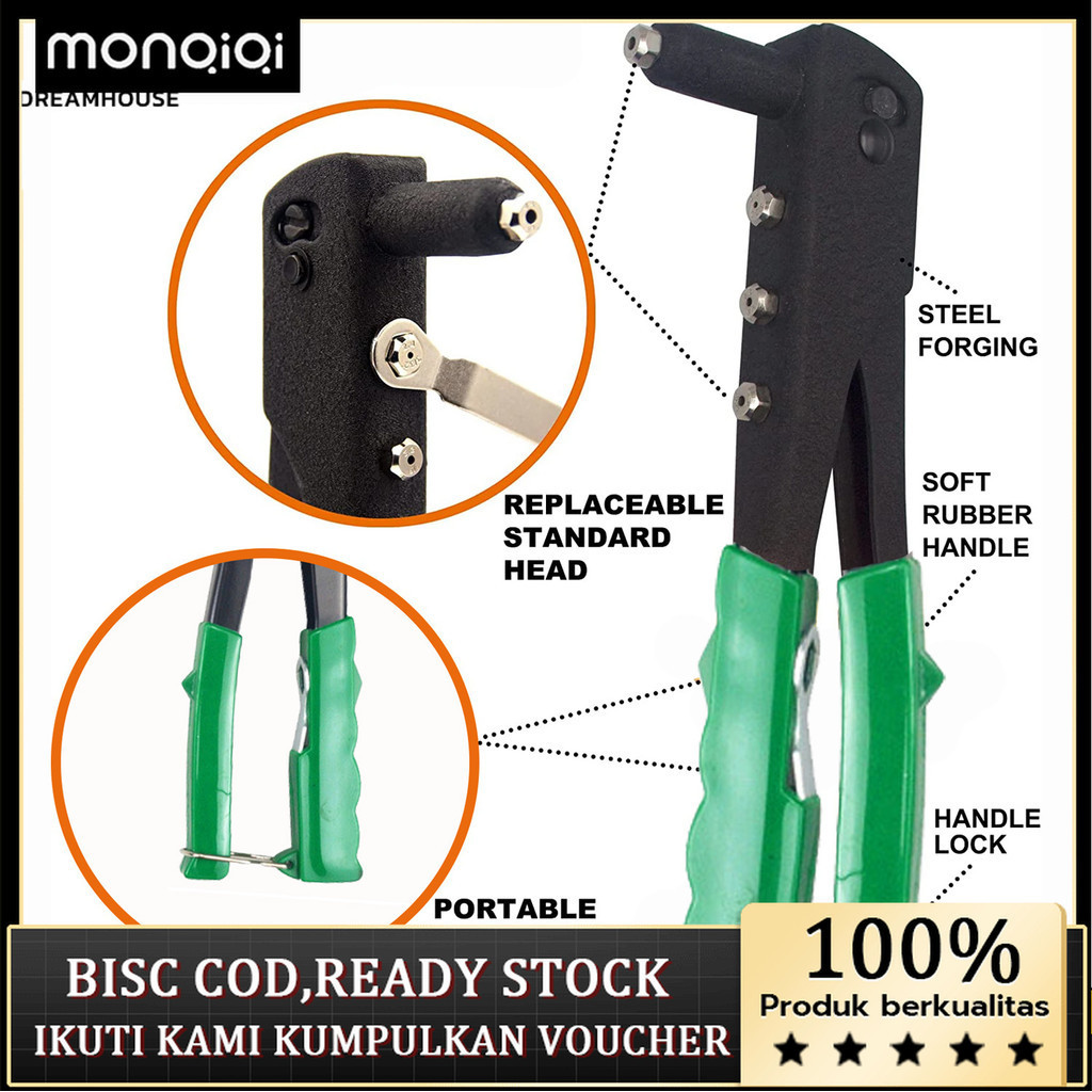 HITAM Tekiro Black rivet Pliers Hand Riveter Tekiro Hand rivet Pliers ...