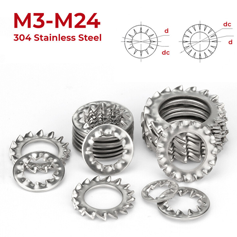 304 Stainless Steel Internal External Toothed Serrated Lock Washer ...