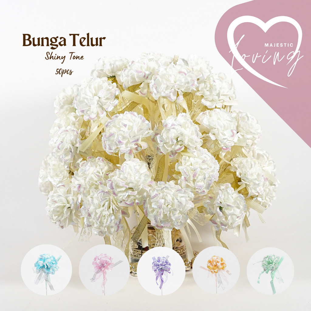 50pcs Bunga Telur Shiny Berkilat Exclusive Egg Flower Decoration ...