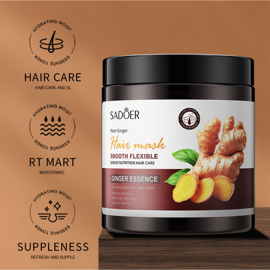 SADOER Ginger Plant Essence Hair Mask Smooth Flexible Nutrition Hair ...