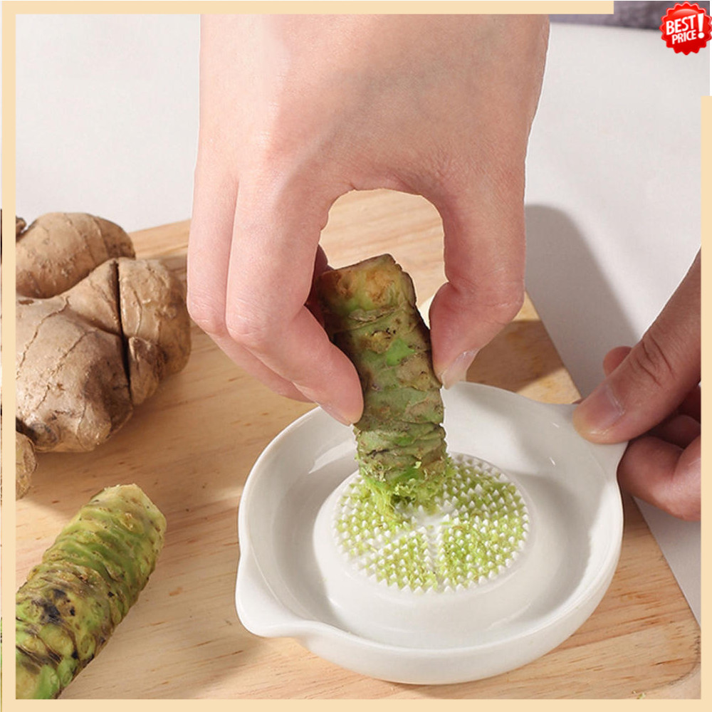 White Simple Ceramic Ginger Grater Tool Hand Grinder Garlic Masher ...