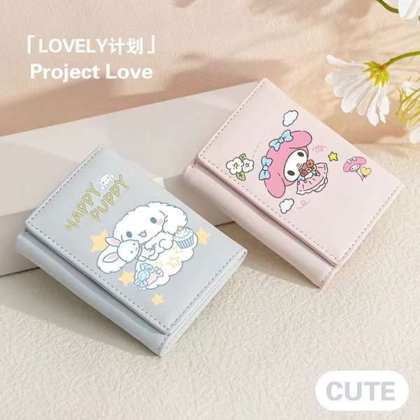 dompet beg duit wanita New Pacha Dog Tri-Fold Short Wallet Female ins ...