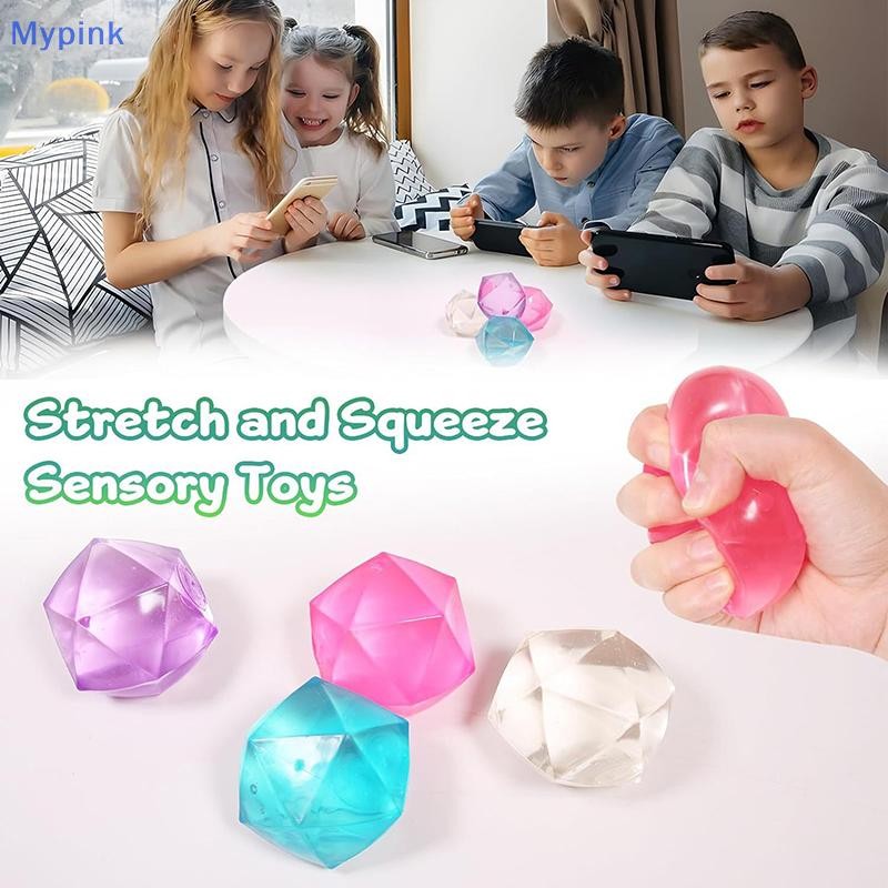 Mypink 1Pc Diamond Cube Maltose Fidget Toy Squishy Stress Ball Squeeze ...