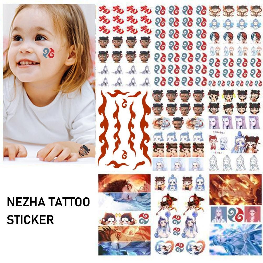 Nezha‘s Eyebrow Sticker Waterproof Temporary Tattoo Hand Neck 5-7 Back ...