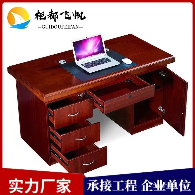 Paint Desk 1.4m Solid Wood Veneer Computer Desk School Unit Office ...
