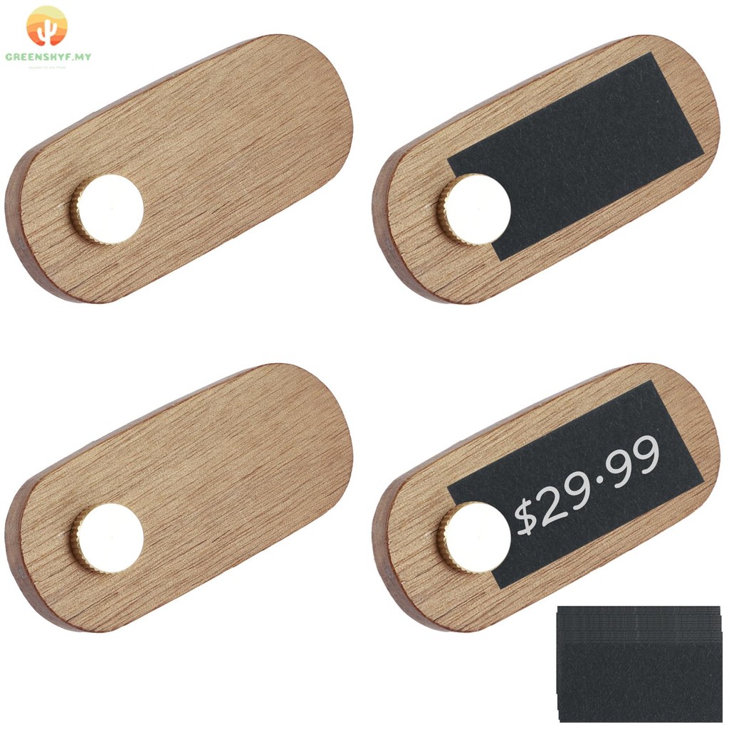 4Pcs Wood Retail Display Price Tag Stands 6.5 x 3 cm Wood Price Tag ...