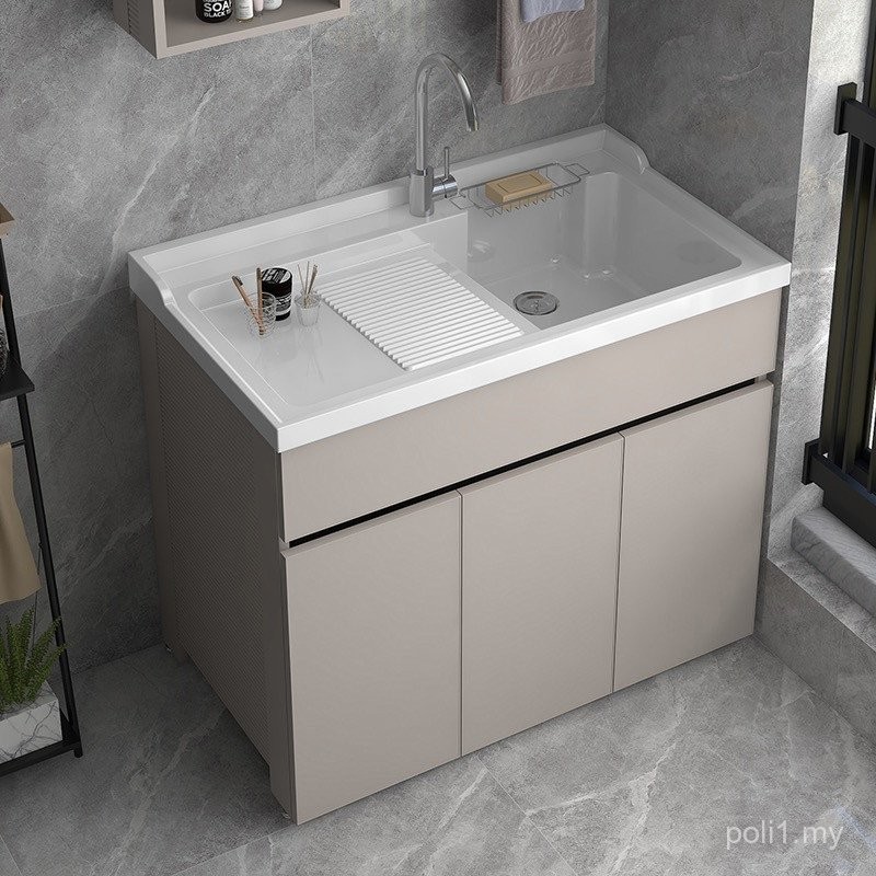 Space Aluminum Laundry Cabinet Laundry Pool Balcony Household Laundry ...