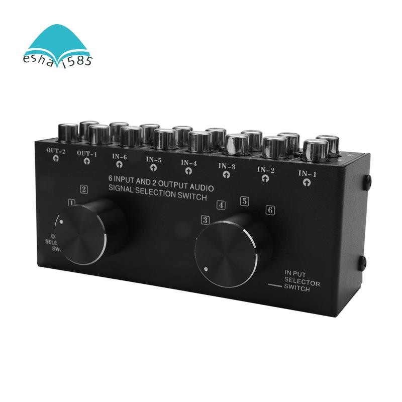 Switcher 6 in 2 Out or 2 in 6 Out Headphone Speaker Switcher Stereo Sound Source Signal ...