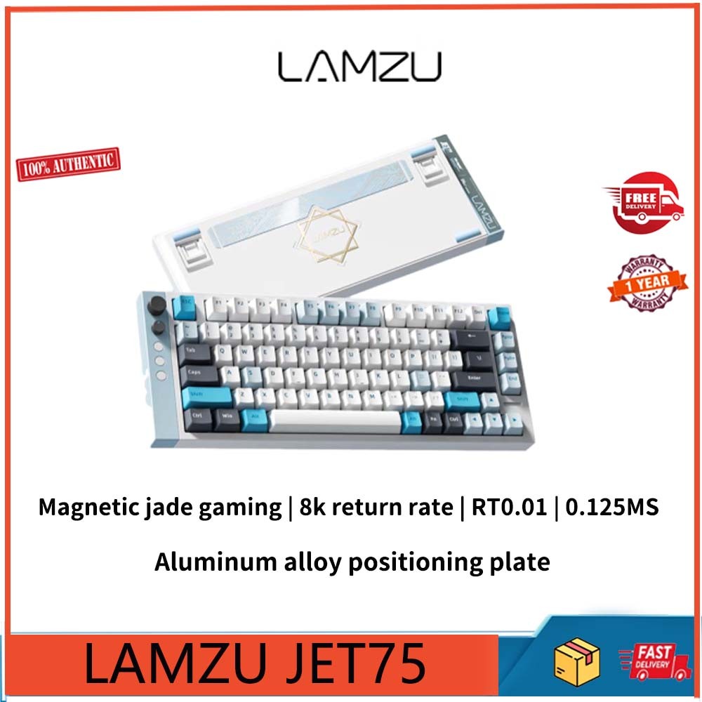 LAMZU JET75 aluminum alloy e-sports magnetic axis wired mechanical keyboard RT0.01mm, 32k+8kHz ...